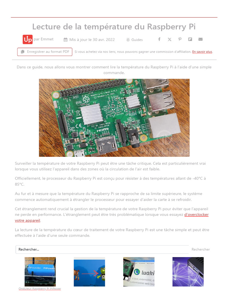 Lire la température du Raspberry Pi | PDF | Tarte aux framboises ...