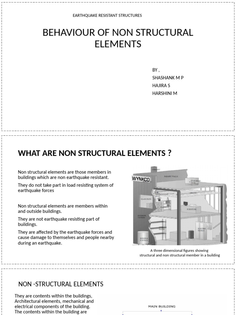 Non-Structural Elements in Earthquakes | PDF | Window | Wall