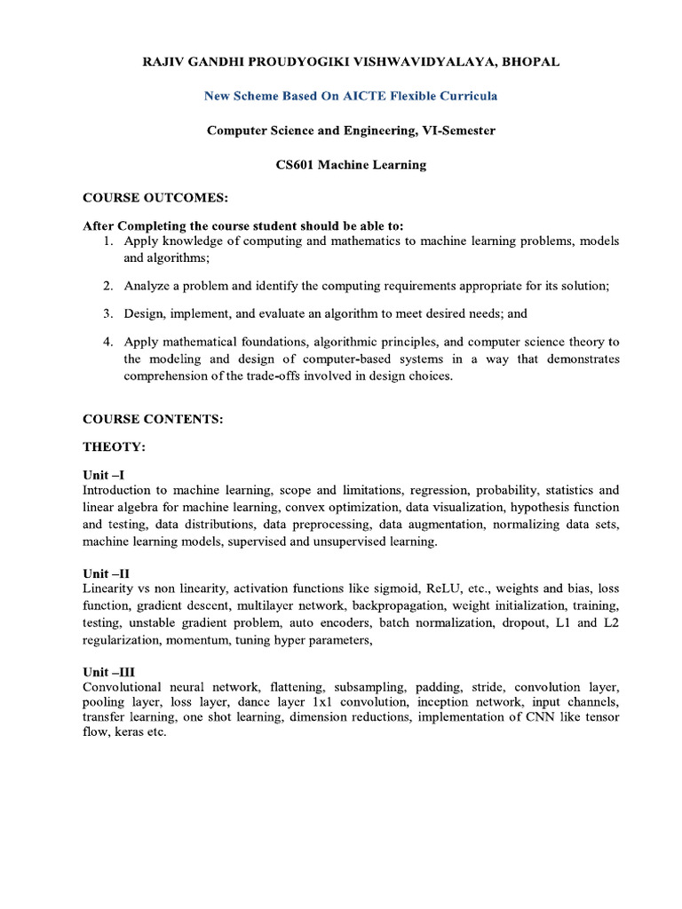 Syllabus 6th Sem | PDF