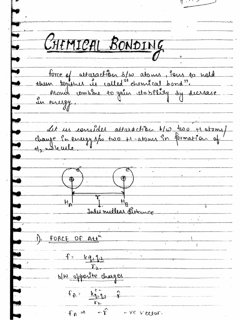 CHEMICAL BONDING notes | PDF