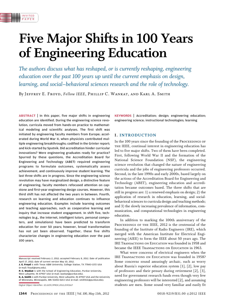 Evolution of Engineering Education | PDF | Learning | Curriculum