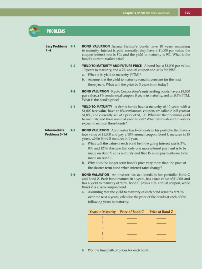 Chapter 9 Problems | PDF