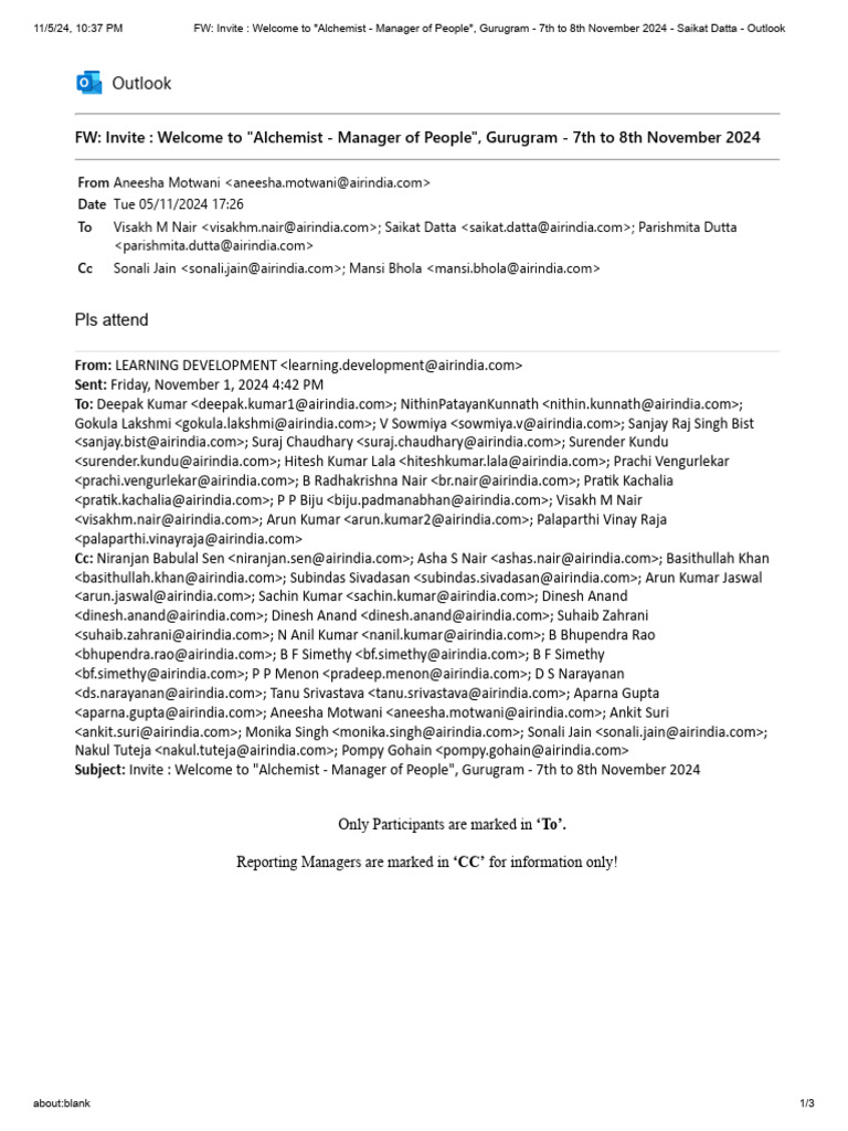 FW_ Invite _ Welcome to _Alchemist - Manager of People_, Gurugram - 7th to 8th November 2024 ...