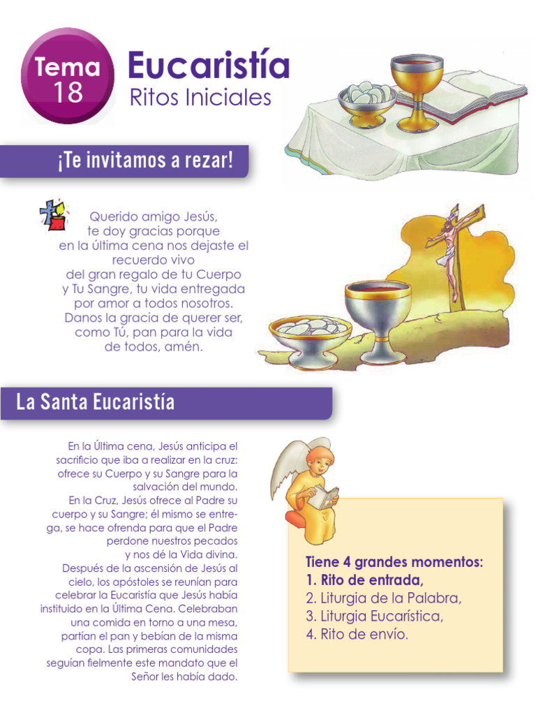 Tema 18 Ritos Iniciales | PDF | eucaristía | Última cena
