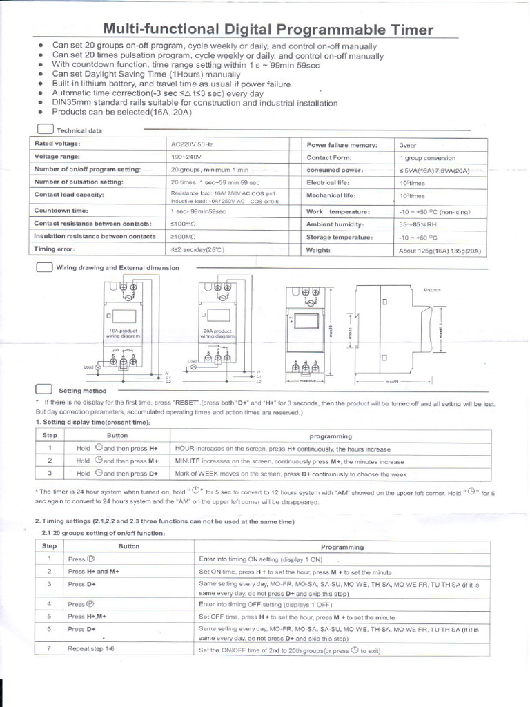 Timer Digital SGTM 15 ENG | PDF
