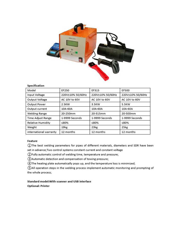 Electrofusion Welding Machine | PDF