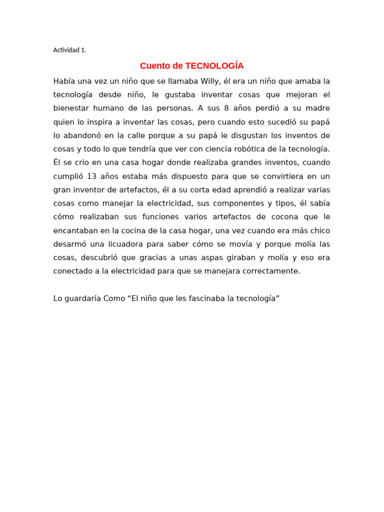 “El niño que les fascinaba la tecnología” | PDF