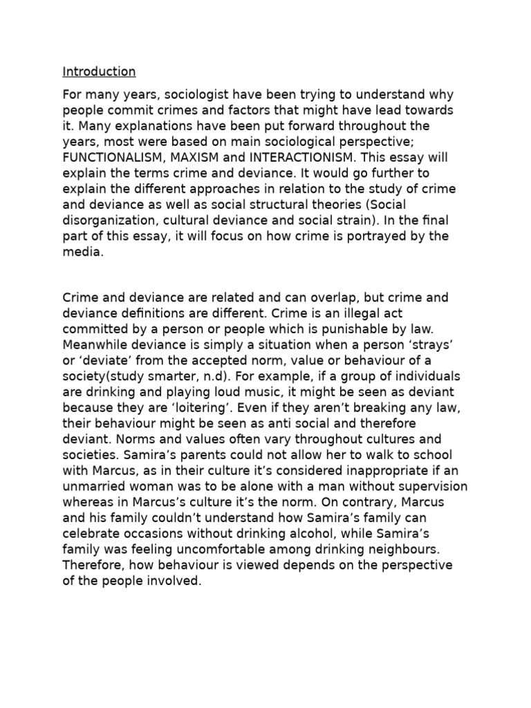 Understanding Crime Deviance | PDF | Deviance (Sociology) | Crimes