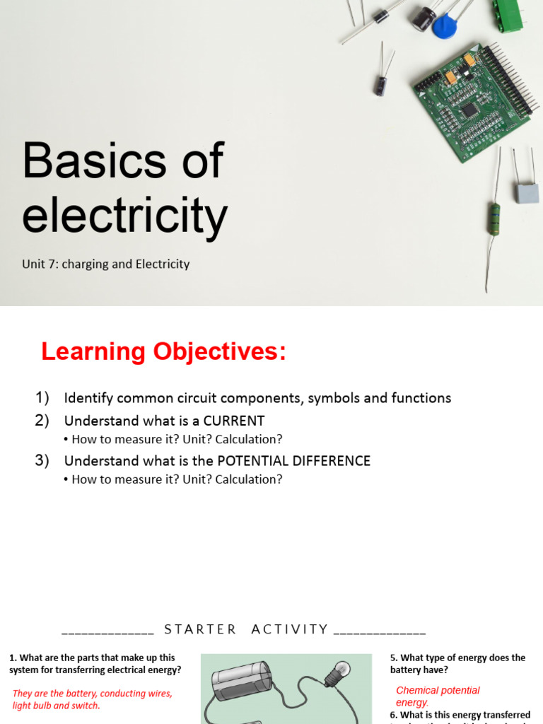 Current Potential Difference and Circuits | PDF | Electric Current ...