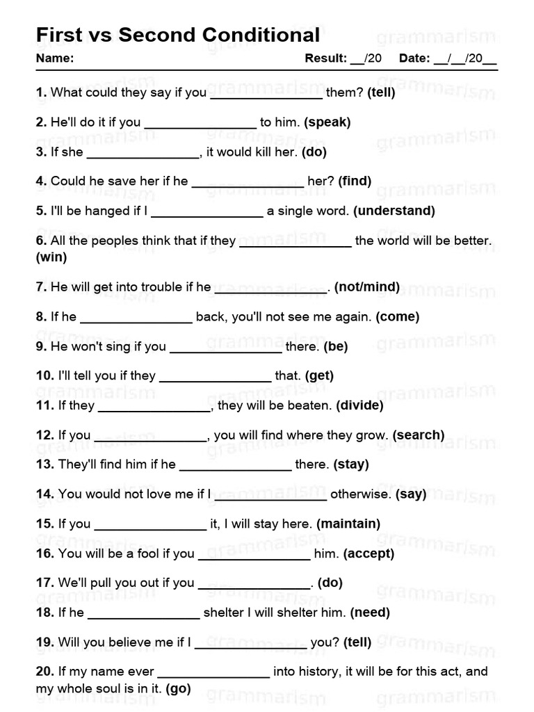 First and Second Conditional Exercises | PDF
