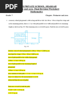 Class-7 Worksheet Perimeter and Area | PDF | Teaching Methods & Materials