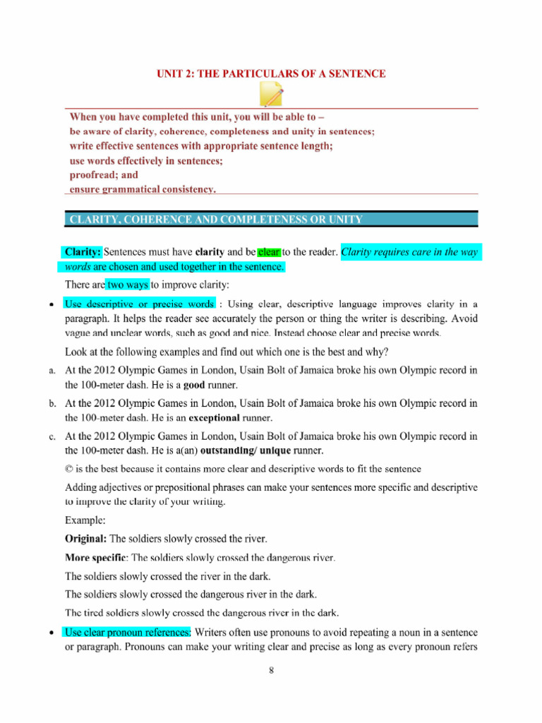 Basic Writing Unit 2 | PDF