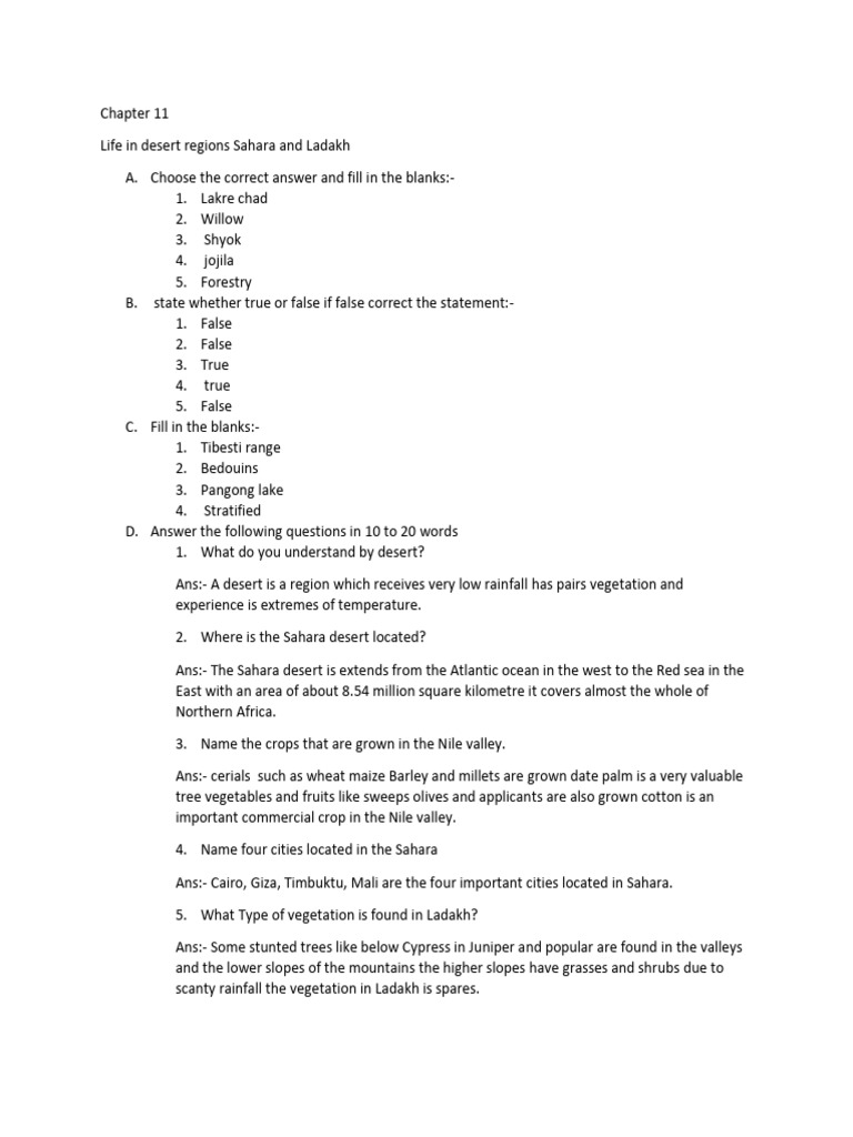 Geography Chapter 11 | PDF | Sahara | Desert