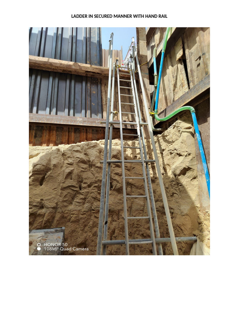 LADDER IN SECURED MANNER WITH HAND RAIL | PDF