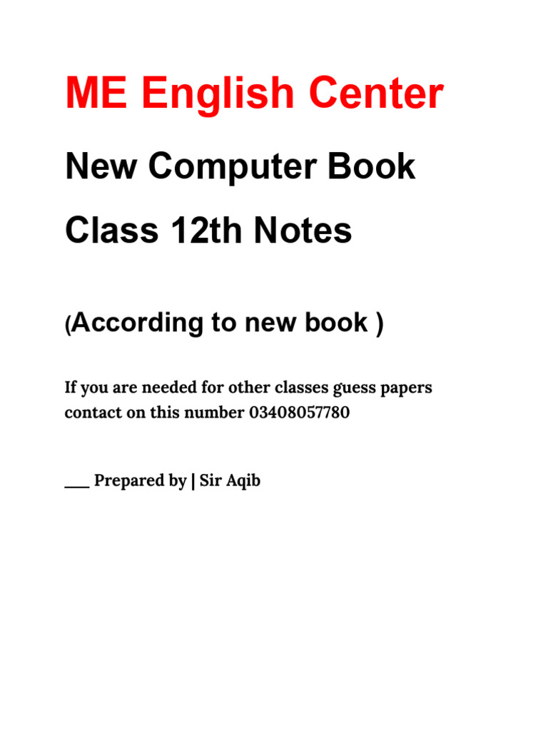 Class 12 Computer Programming Notes | PDF | Software Testing | Computer ...