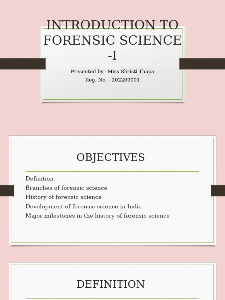 Forensic Science Overview and History | PDF | Forensic Science ...