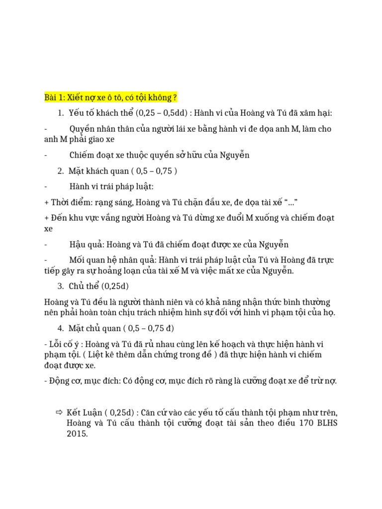 Bai Tap Tinh Huong PLDC | PDF