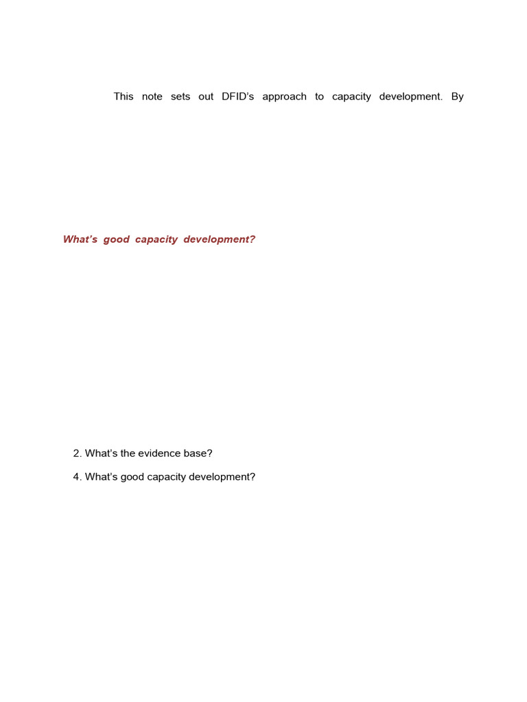 How To Note Capacity Development | PDF | Capacity Building | Governance
