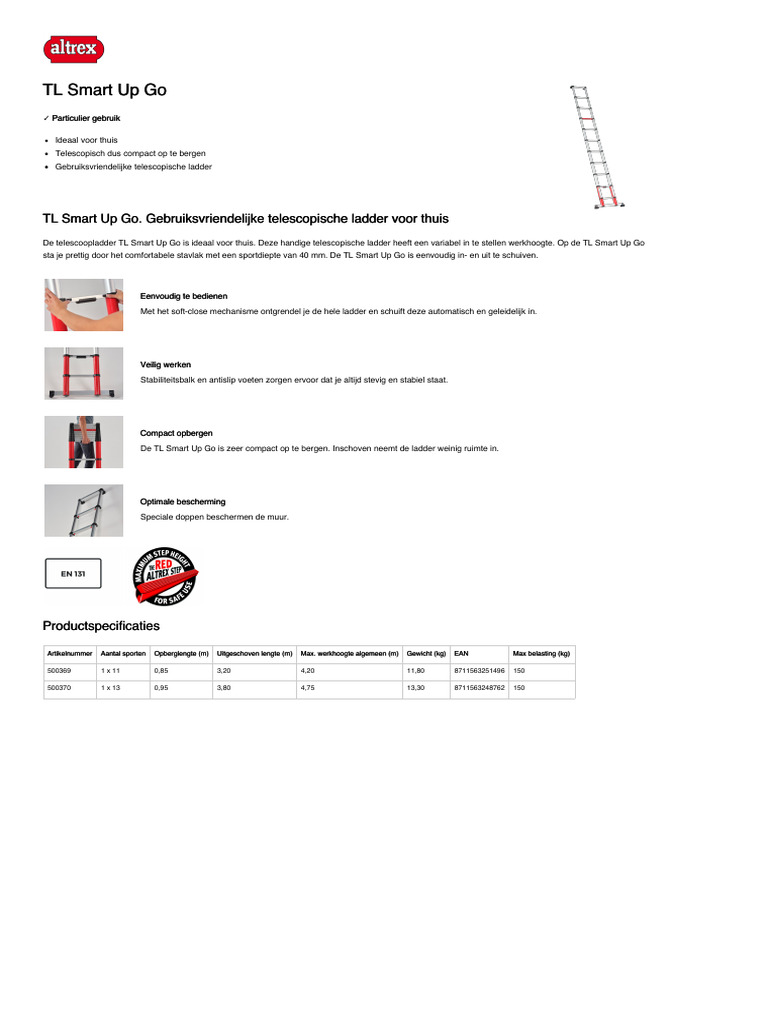Altrex Ladder TL Smart Up Go | PDF