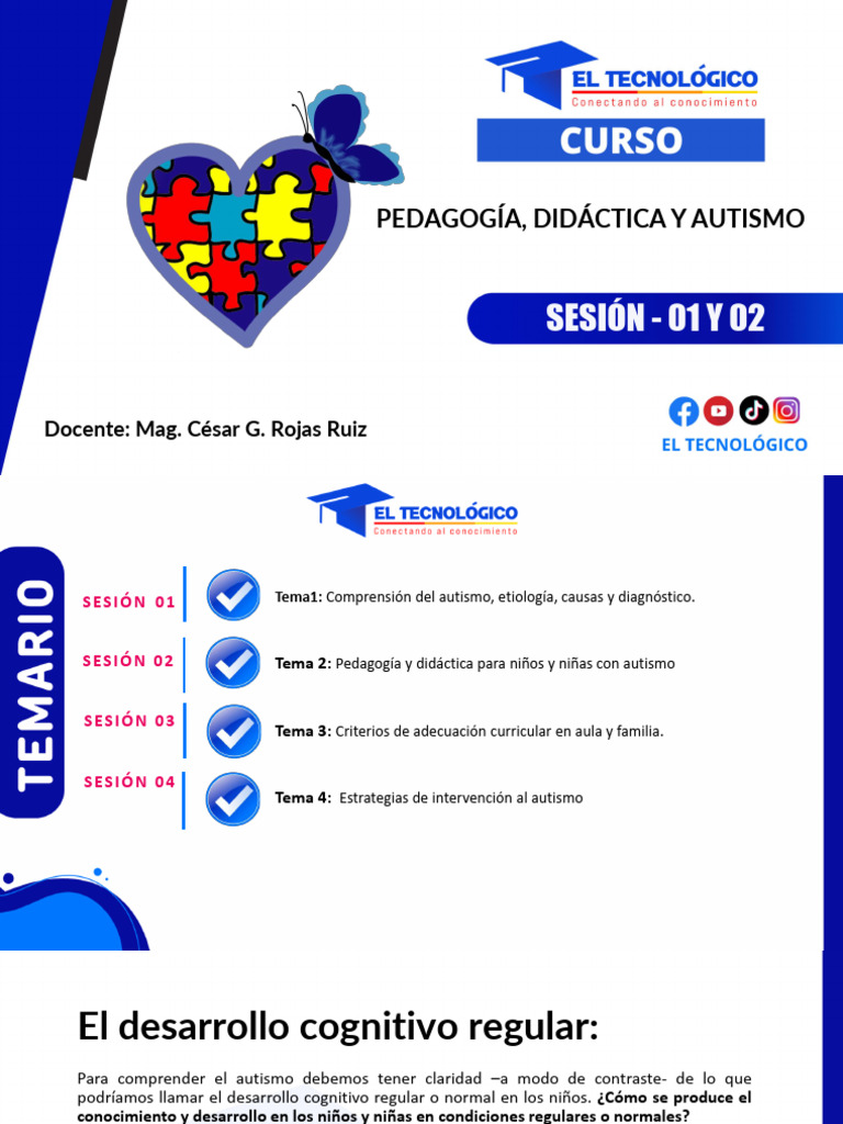 SESIÓN 01 y 02 - Pedadogia, Didáctica y Autismo - EL TECNOLÓGICO | PDF ...