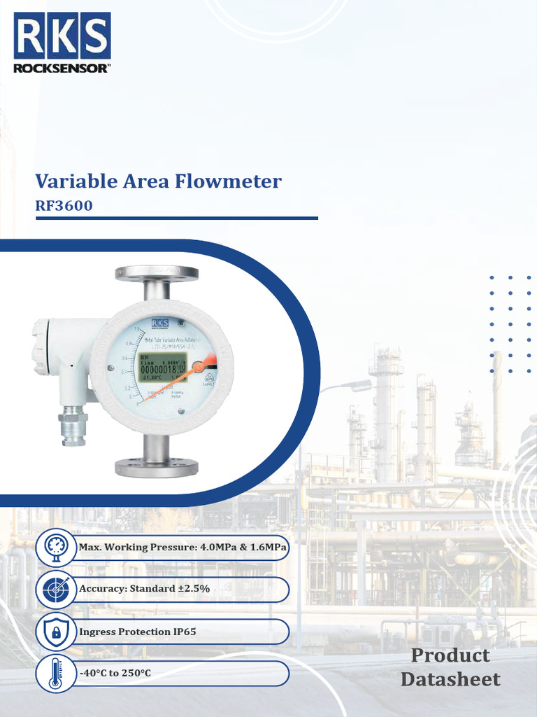 RF3600 Variable Area Flowmeter 1 | PDF | Flow Measurement | Pressure Measurement