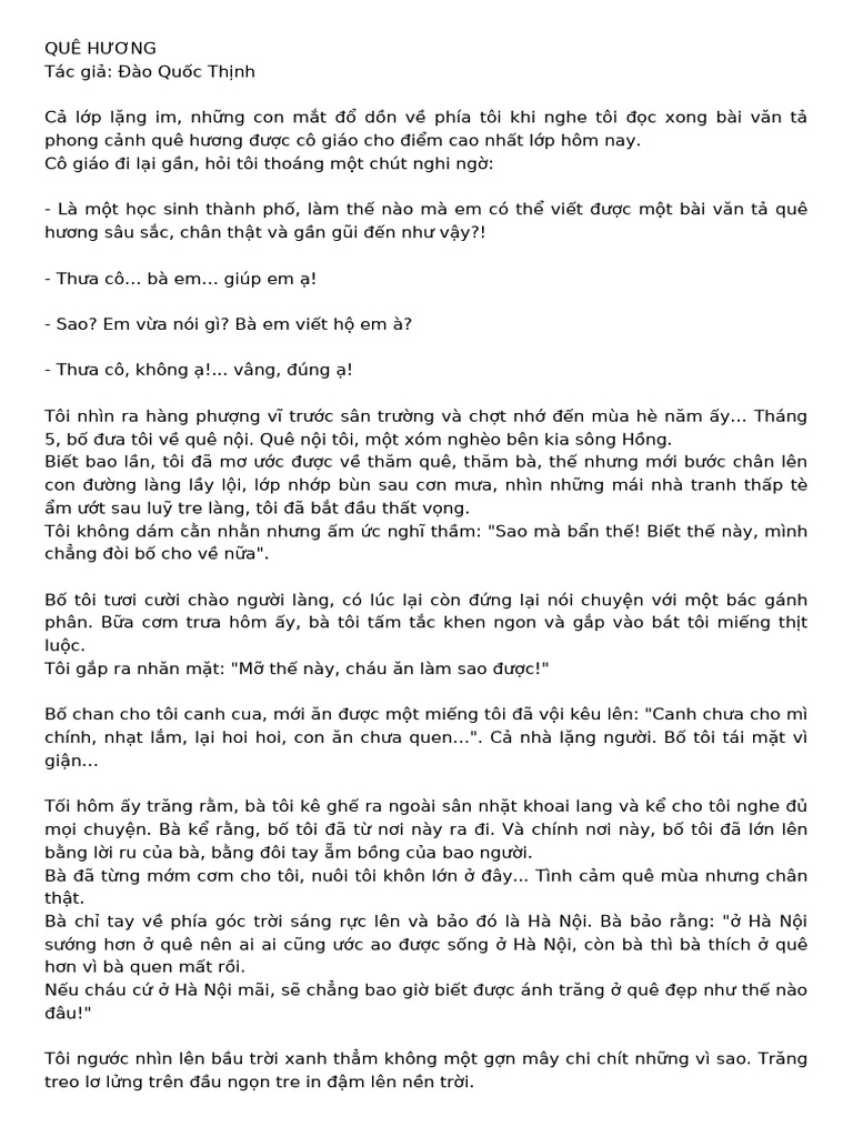 Que Huong Dao Quoc Thinh Compact | PDF