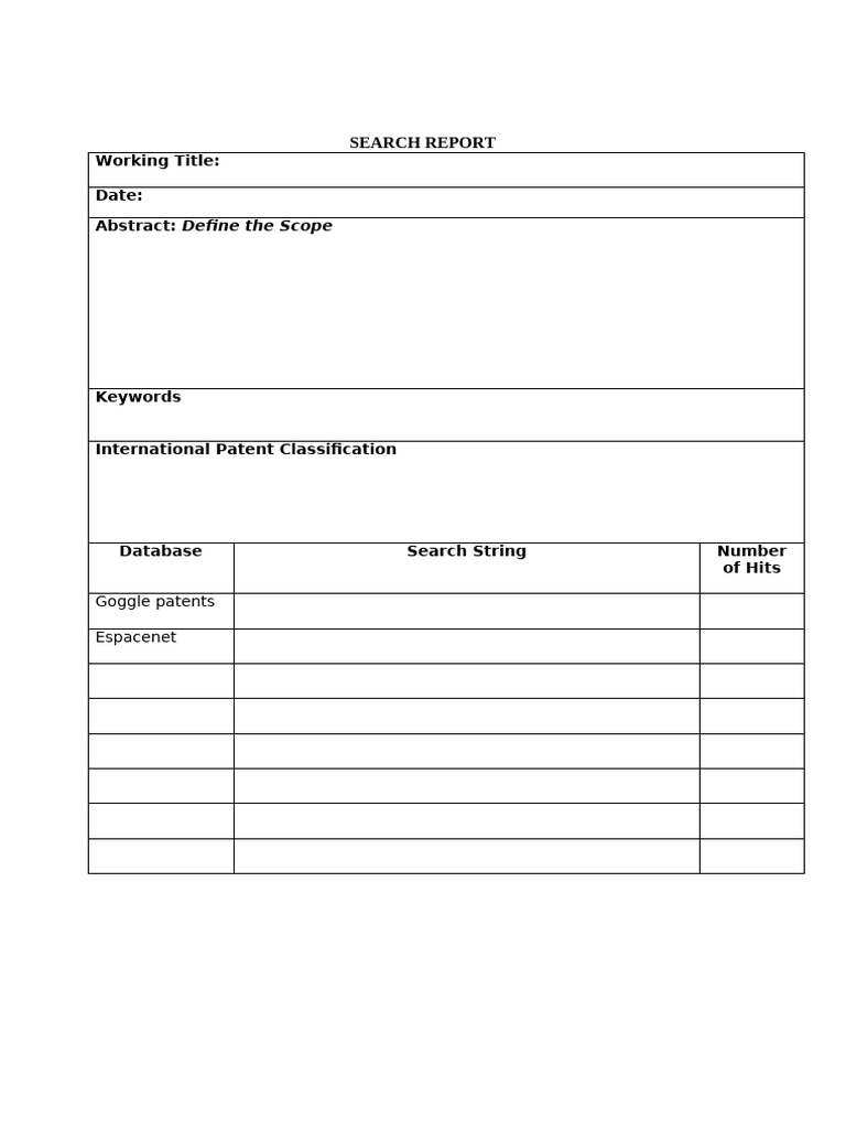 Search Report Format | PDF