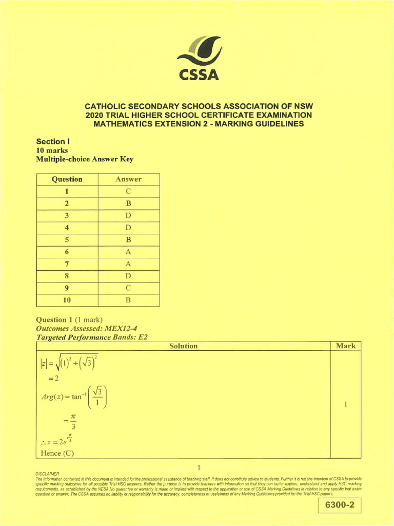 CSSA 4U 2020 Solutions | PDF