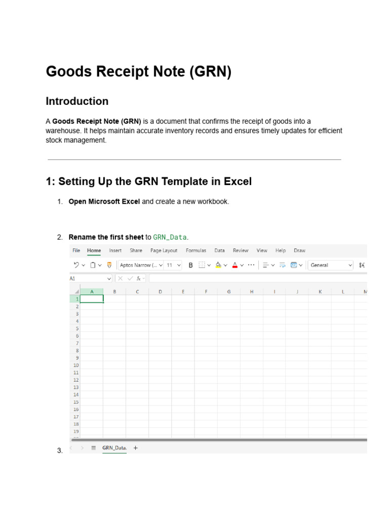 Goods Receipt Note (GRN) | PDF