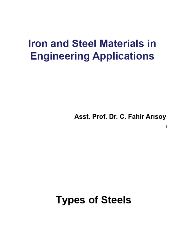 Types and Properties of Alloy Steels | PDF | Steel | Alloy