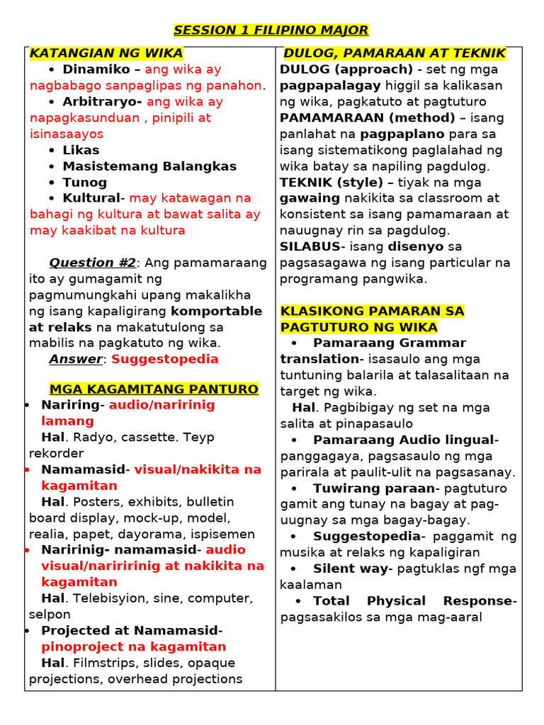 FILIPINO-Review | PDF