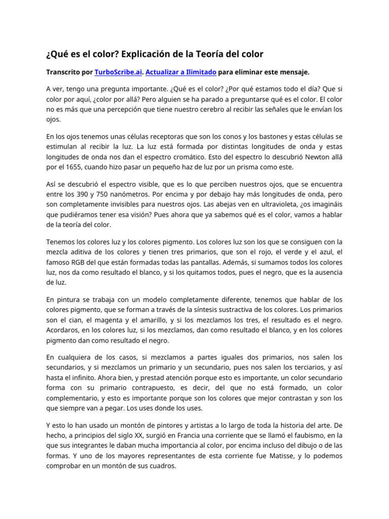 ¿Qué Es El Color - Explicación de La Teoría Del Color | PDF | Color | Azul