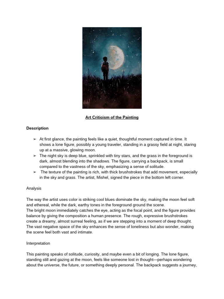 Art Critique: Solitude and Wonder in Painting | PDF | Paintings | Thought