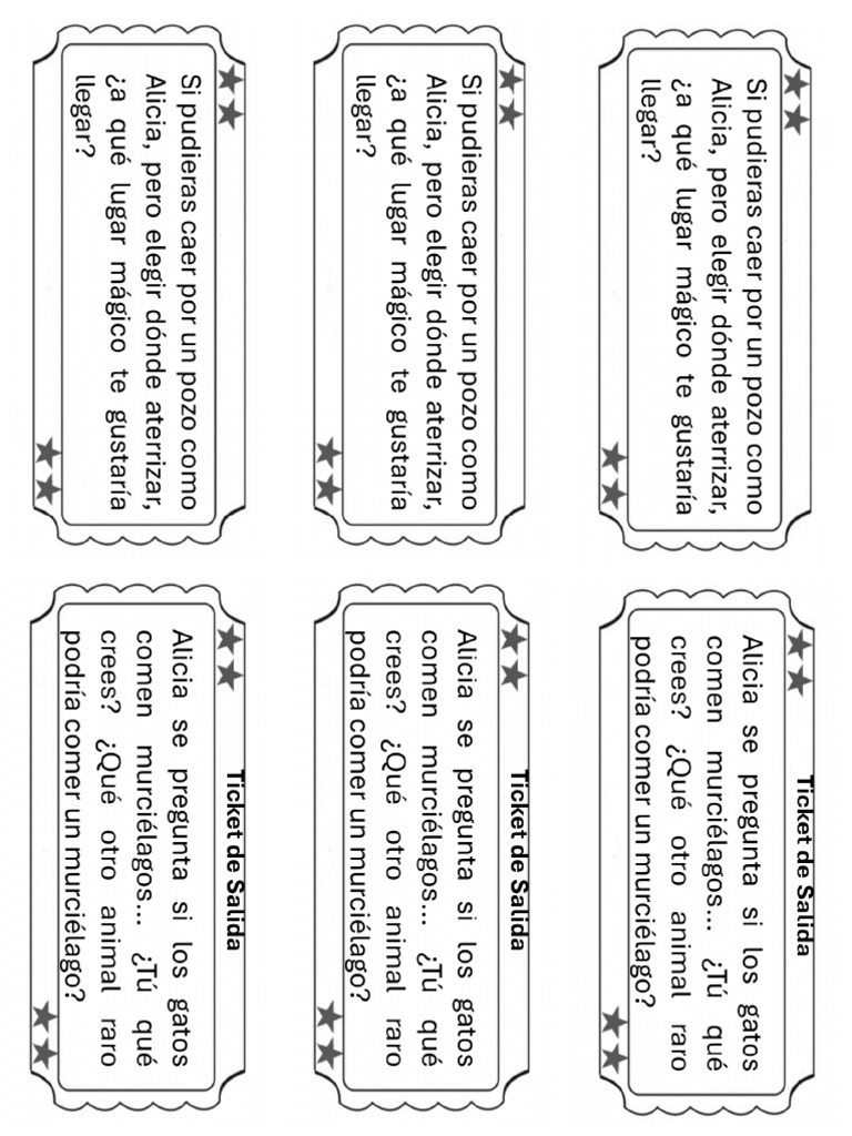 Tickets de Salida Lenguaje y Matemática | PDF