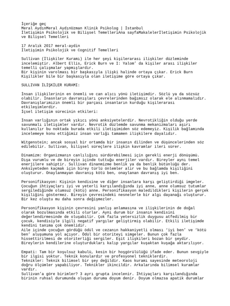 Iletişimin, Bilişsel Temelleri | PDF