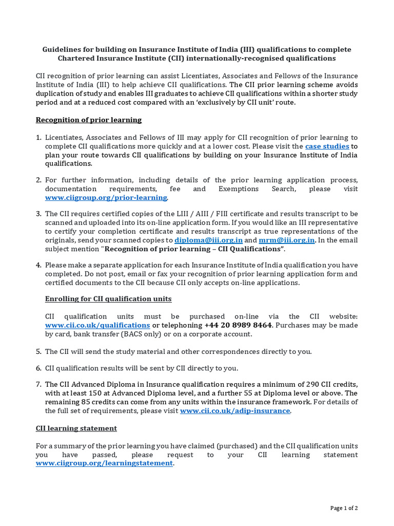 CII RPL Guidliens for III Qualification 06.01.2025--11.02.2025 | PDF
