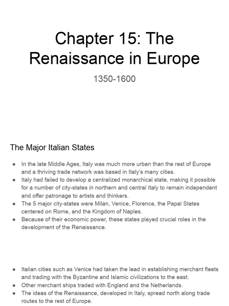 Chapter 15_ The Renaissance in Europe | PDF | Renaissance Art | Renaissance