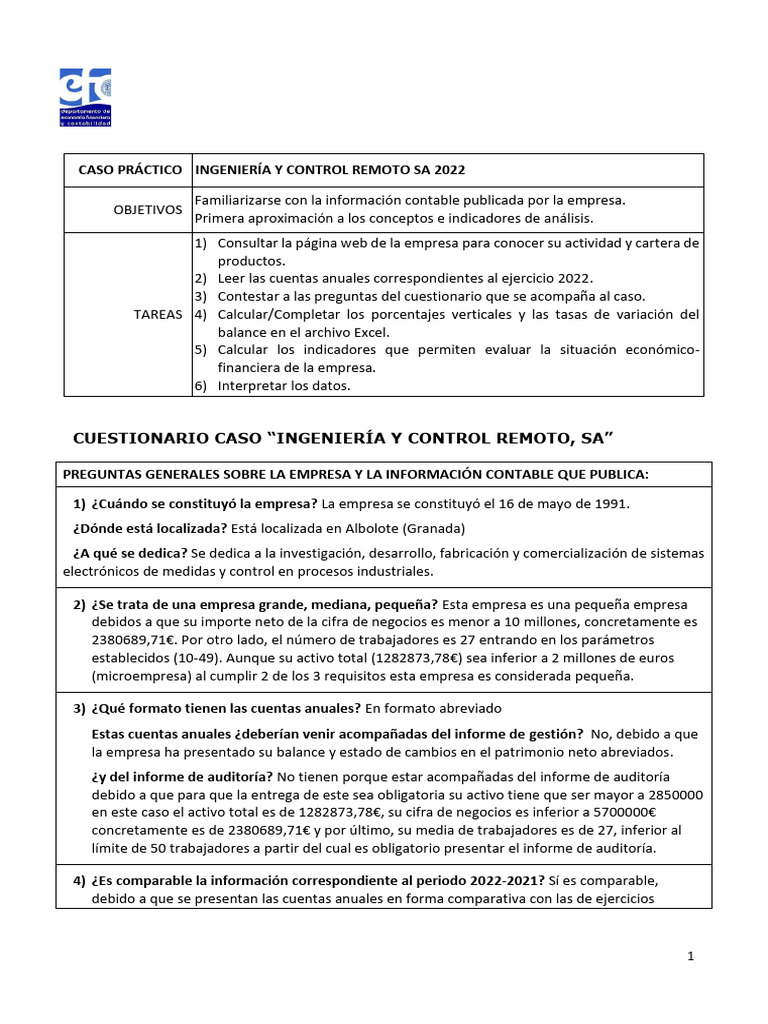 Caso Icr 2022 - Final | PDF | Rentabilidad sobre recursos propios ...