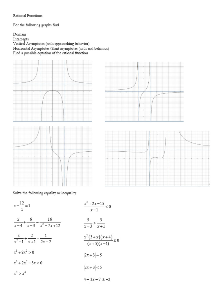 Rational Functions and Solving Equations AS | PDF
