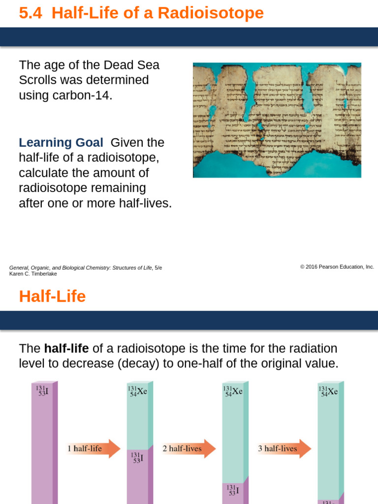 CH5 4 HalfLife of A Radioisotope GOB Structures 5th Ed | PDF ...
