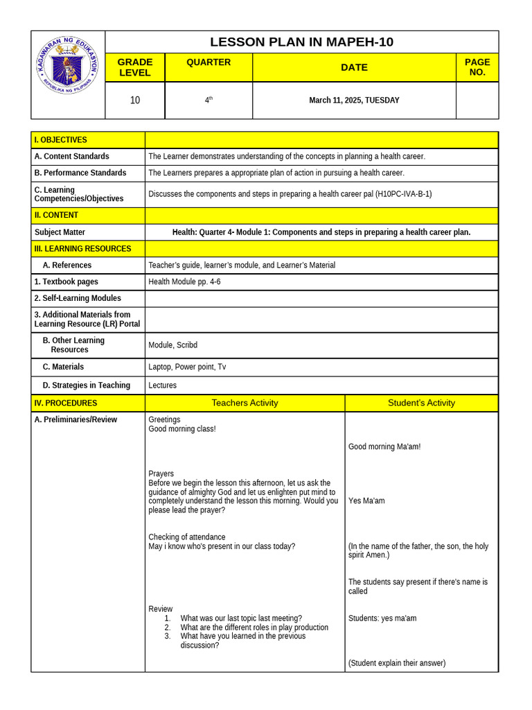 health 2 | PDF | Learning | Teachers