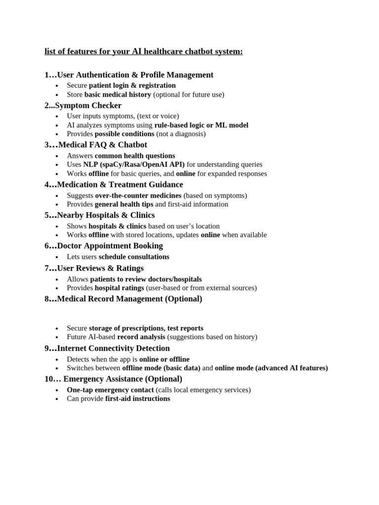 AI Healthcare Chatbot System | PDF