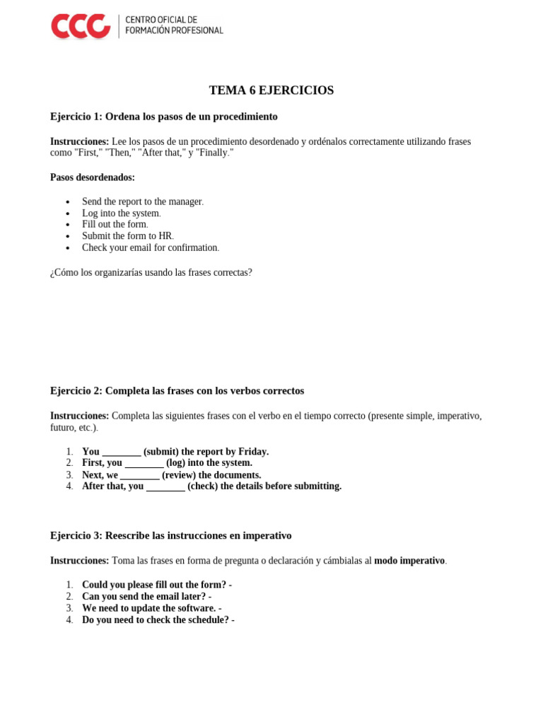 Tema 6 Ejercicios | PDF