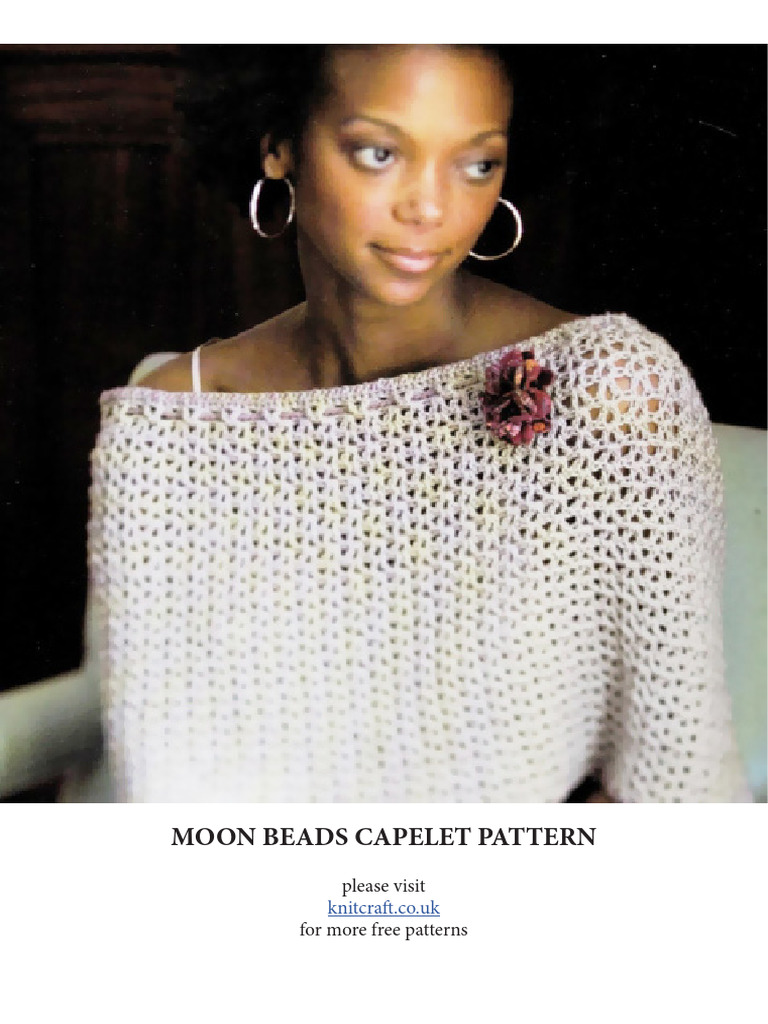 Capelet Moon Bead Capelet Free Pattern | PDF | Crochet | Yarn