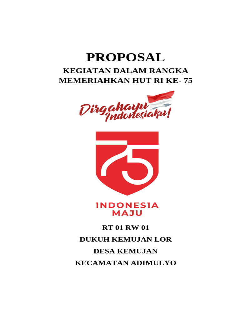 Proposal 17 Agustusan Desa Kemujan Lor | PDF