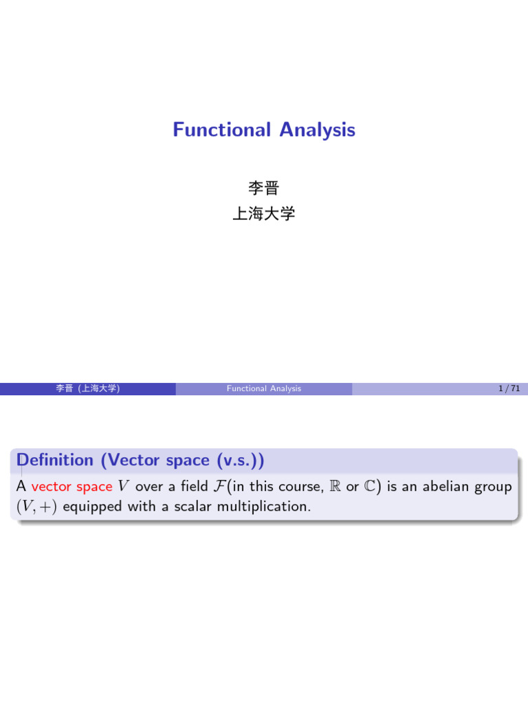 Introduction to Functional Analysis Concepts | PDF | Banach Space ...
