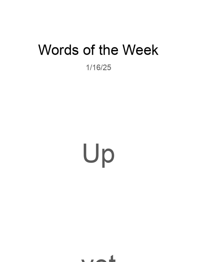 Words of The Week | PDF