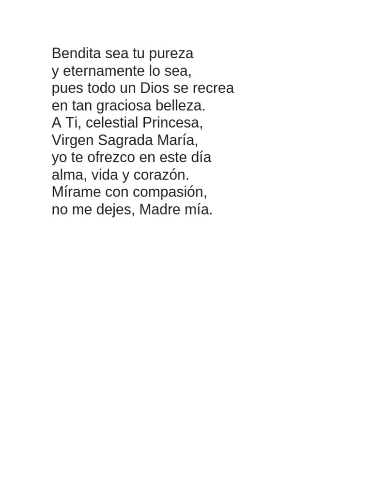 Bendita Sea Tu Pureza | PDF