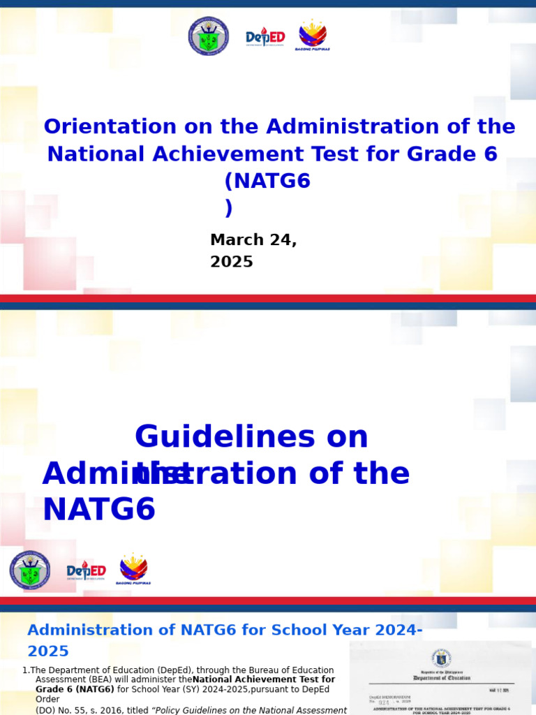 Orientation On The Administration of NATG6 | PDF | Standardized Tests ...