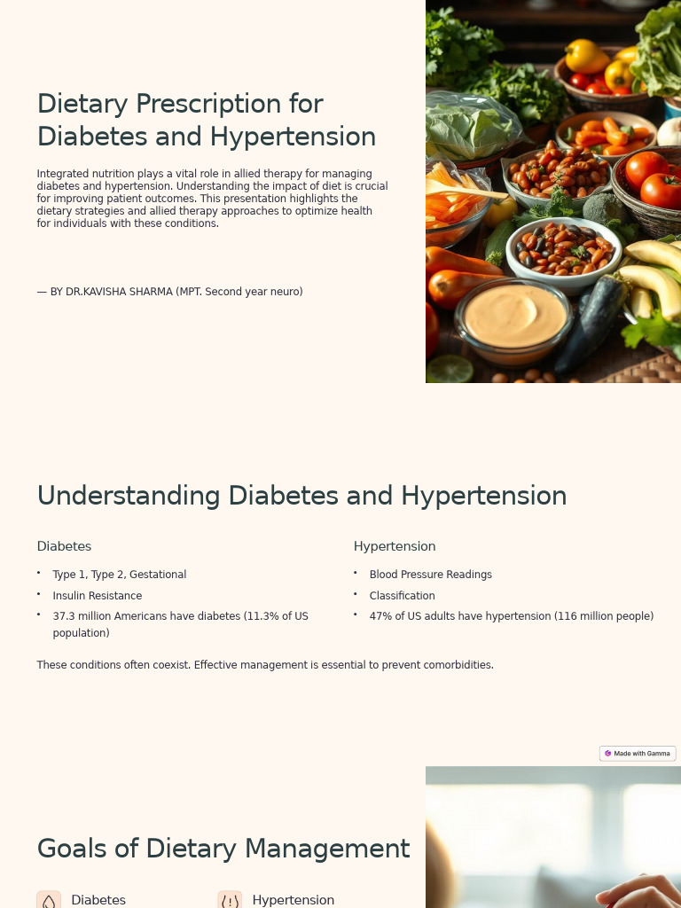 Dietary Prescription For Diabetes and Hypertension | PDF | Diabetes ...